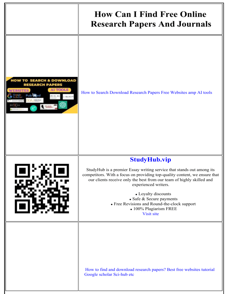 Find Free Research Papers & Journals Online: A Guide