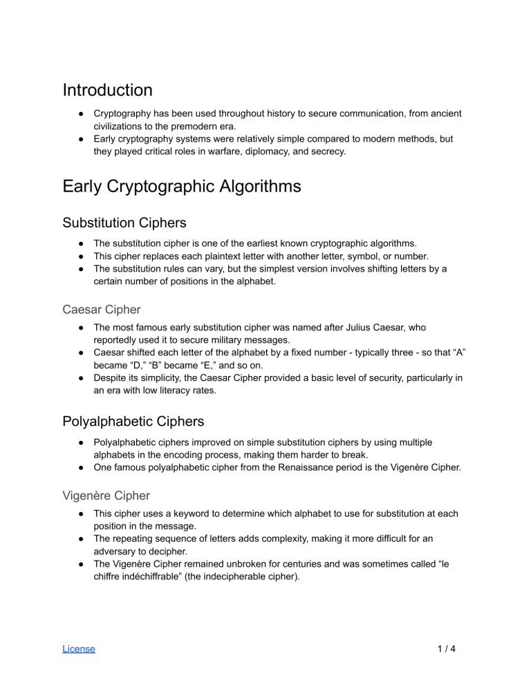 Early Cryptography: Ciphers, History & Key Figures
