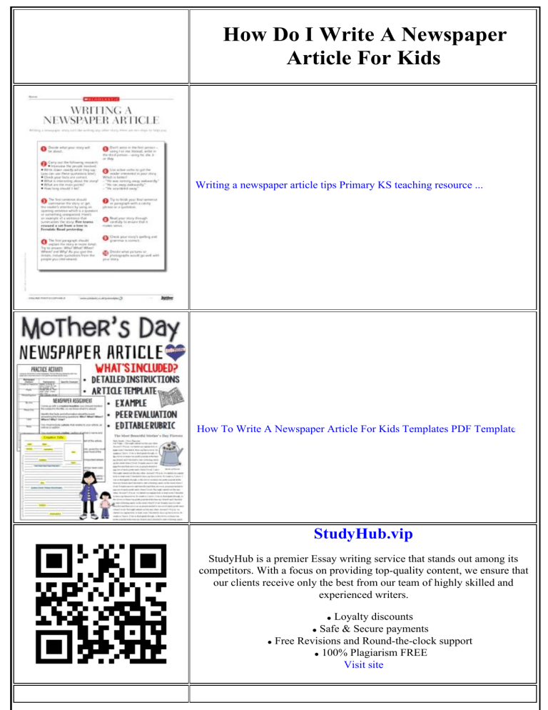 Newspaper Article Writing for Kids: Tips & Templates