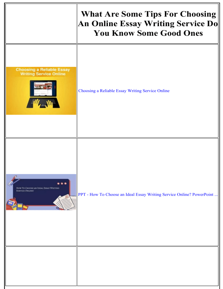 Tips for Choosing an Online Essay Writing Service