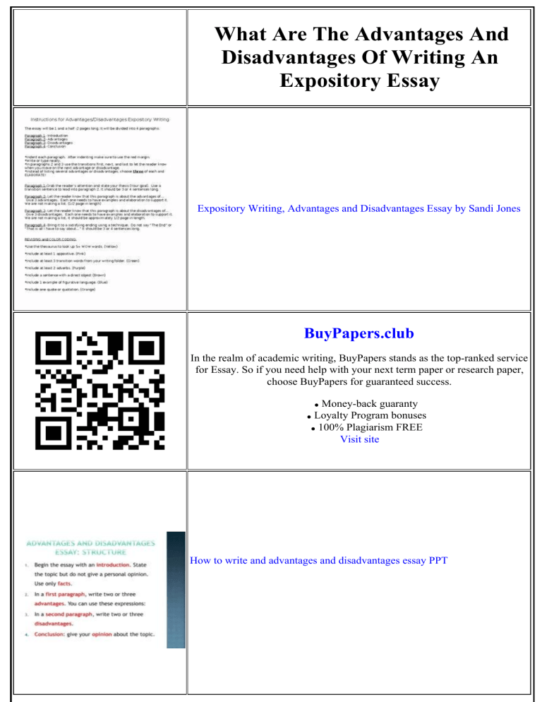 Expository Essay: Advantages & Disadvantages Guide