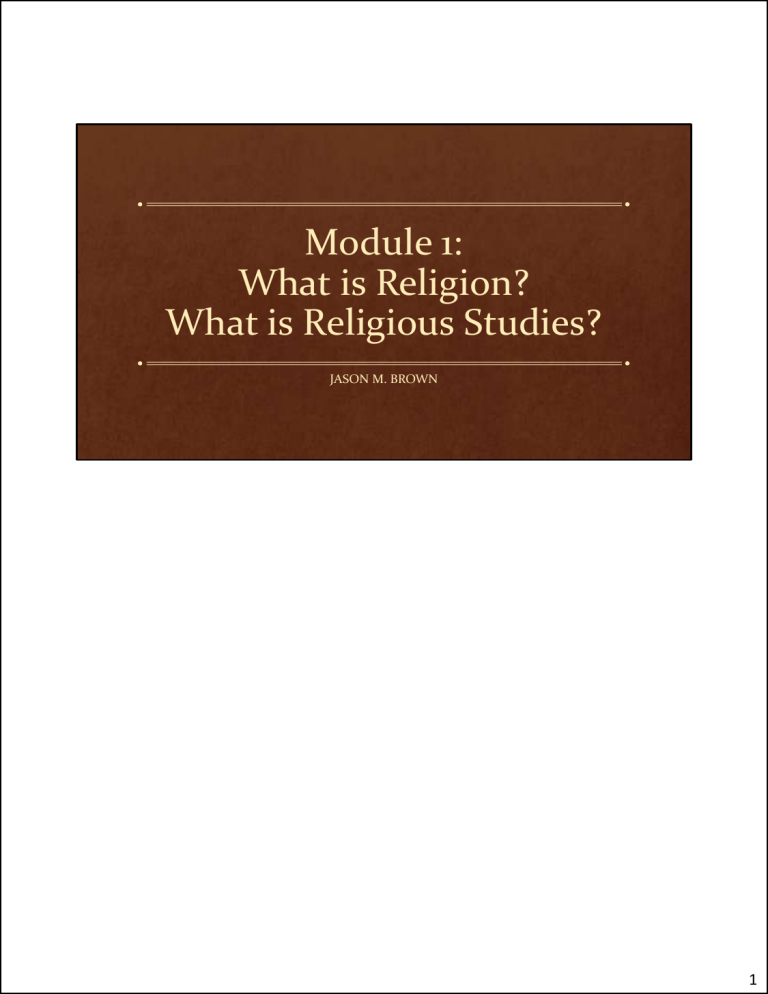 What is Religion? An Introduction to Religious Studies