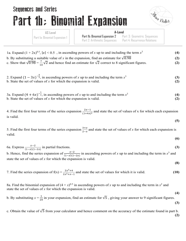 A-Level Maths: Binomial Expansion & Arithmetic Sequences Problems