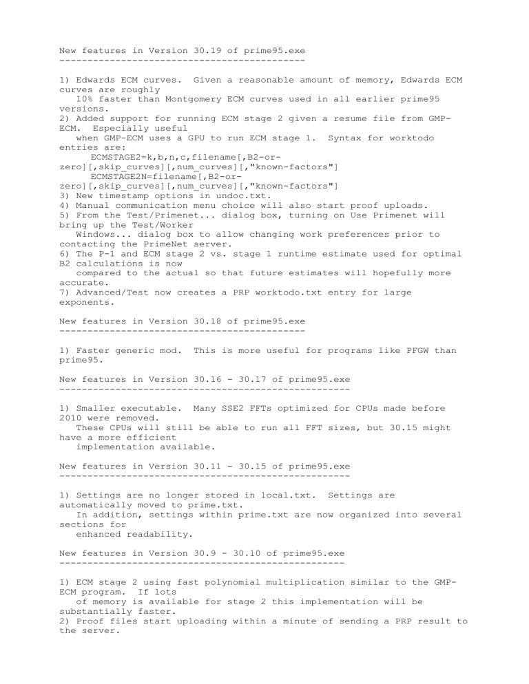 Prime95 Release Notes: New Features & Improvements
