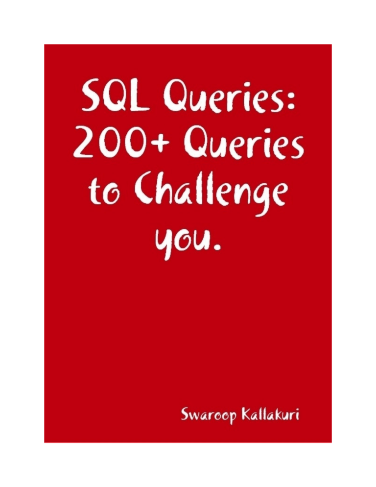 SQL Queries: 200+ Practice Exercises with Solutions | Database Management