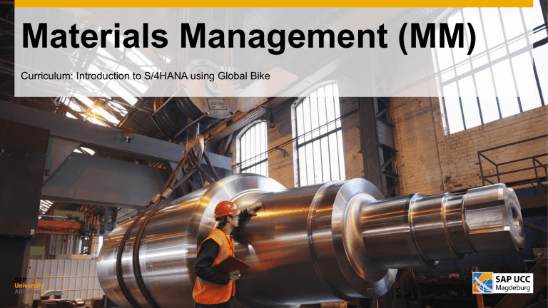 SAP S/4HANA Materials Management (MM) Overview