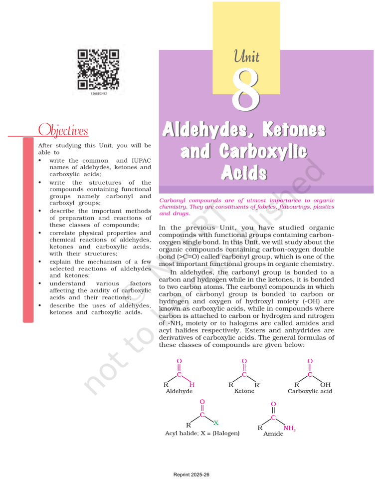 Aldehydes, Ketones, Carboxylic Acids: Chemistry Textbook