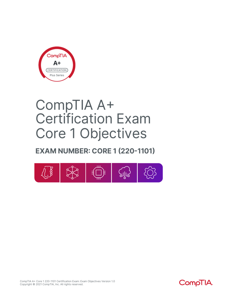 CompTIA A+ Core 1 (220-1101) Exam Objectives