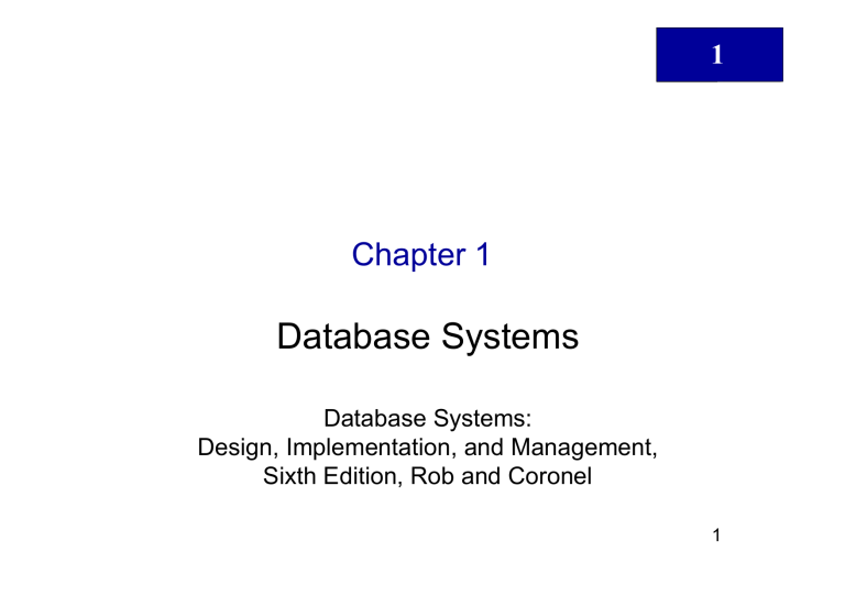 Database Systems: Design & Management - Chapter 1