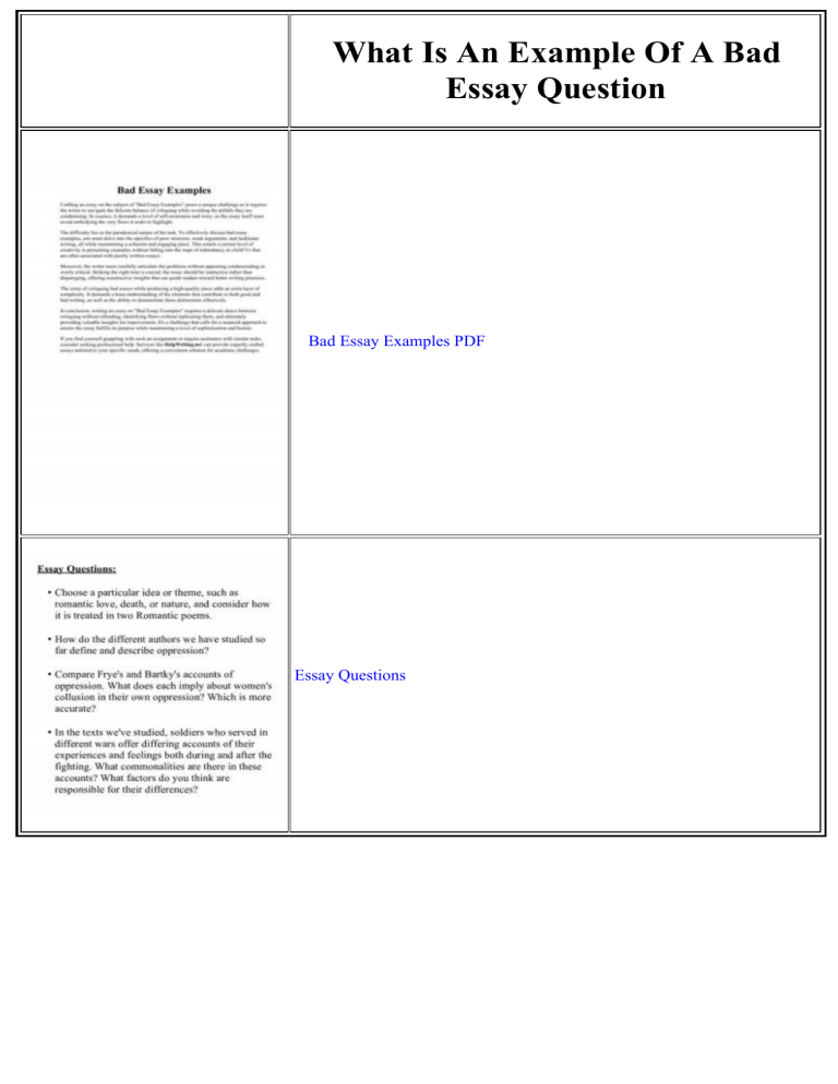 Essay Question Examples: Good vs. Bad