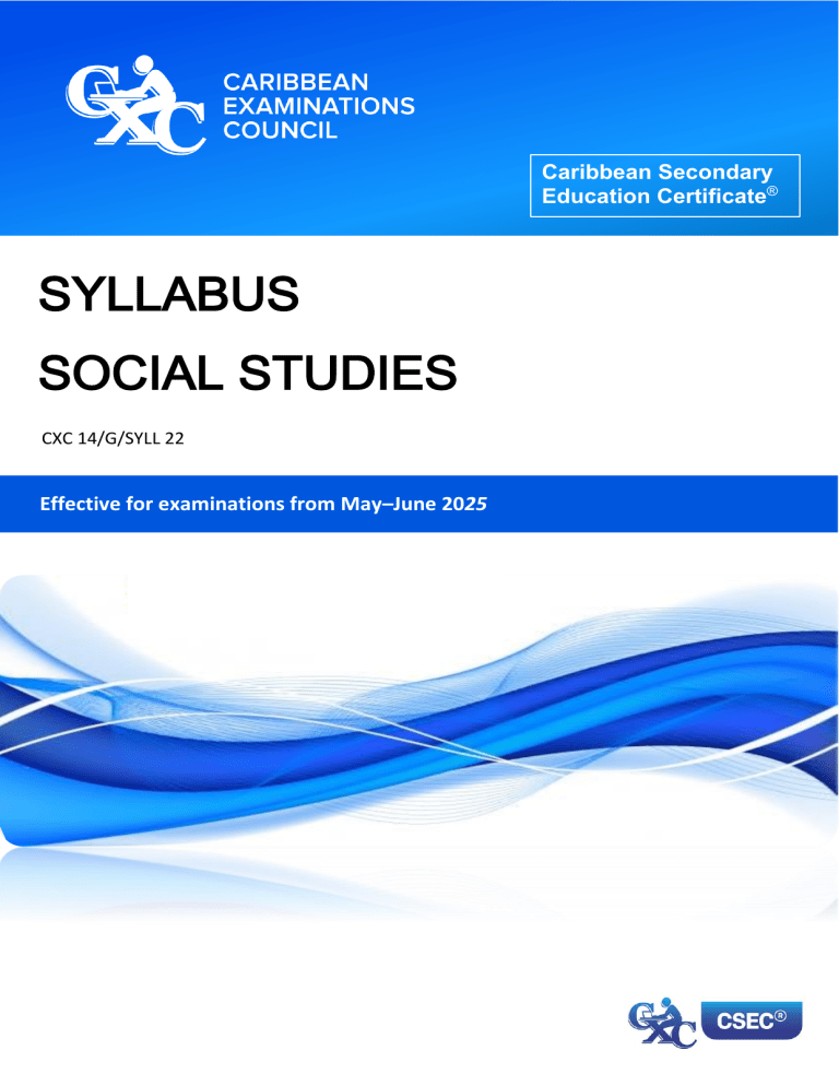 CSEC Social Studies Syllabus 2025