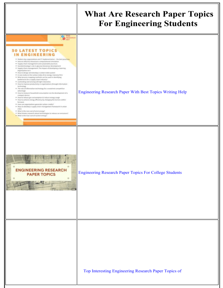 Engineering Research Paper Topics for Students
