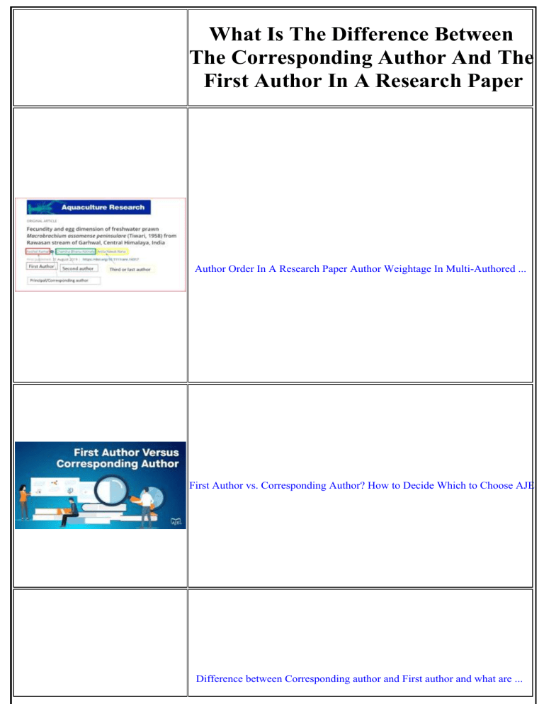 First Author vs. Corresponding Author: Roles in Research