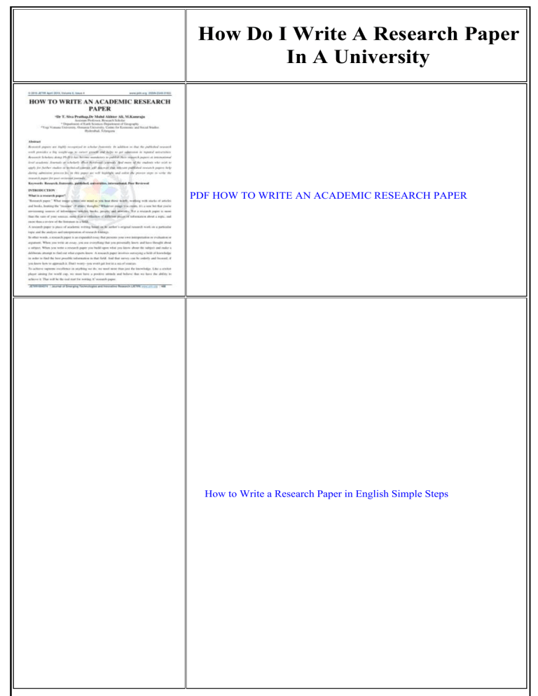 How to Write a Research Paper: University Guide