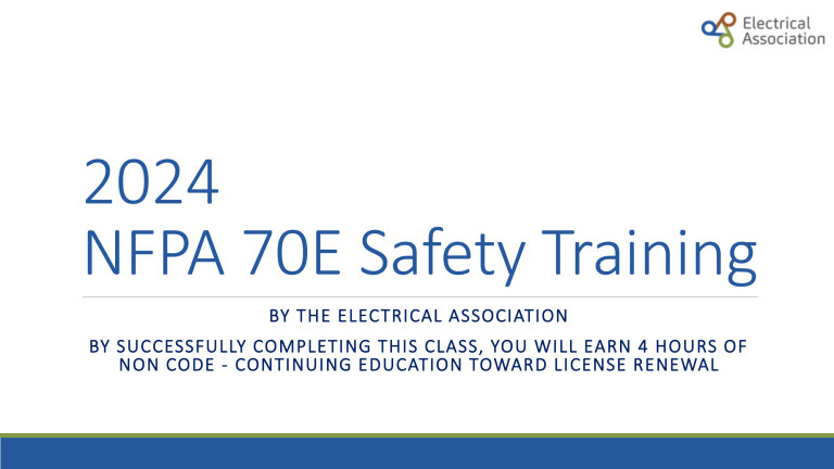 NFPA 70E Safety Training Presentation