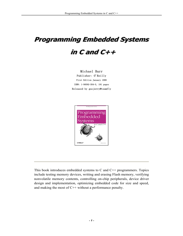 O'Reilly - Programming Embedded Systems in C and C++