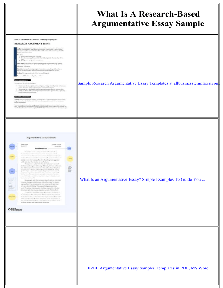 Research Argumentative Essay Sample & Examples