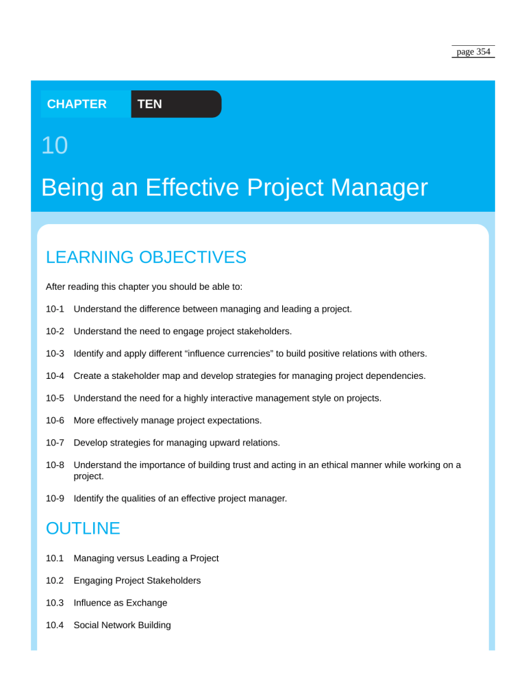 Being an Effective Project Manager: Leadership, Stakeholders & Trust
