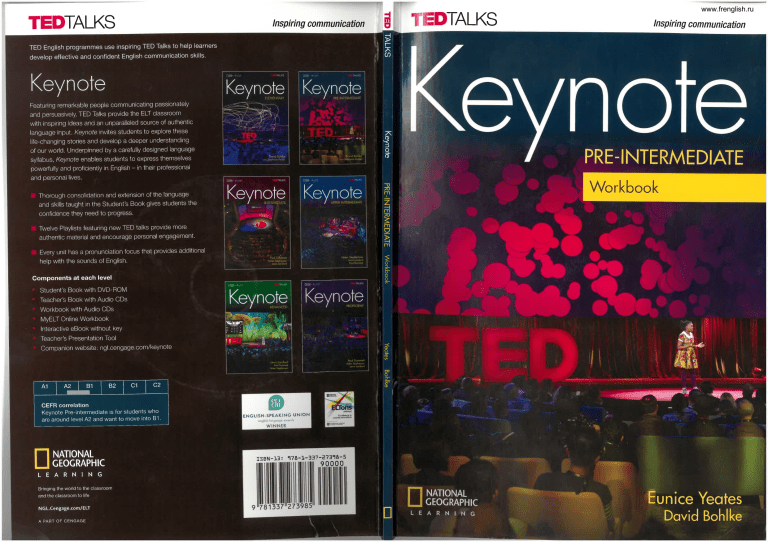 Keynote Pre-Intermediate Workbook: English Learning with TED Talks