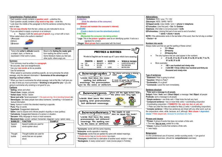 Comprehension & Grammar Study Guide: Practical Tips & Examples