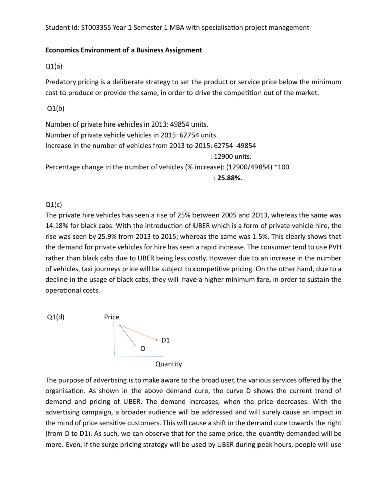 MBA Economics Assignment: Pricing, Market Competition & Profit Analysis
