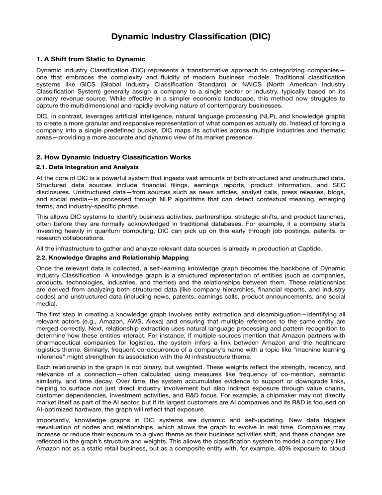 Dynamic Industry Classification (DIC) Explained