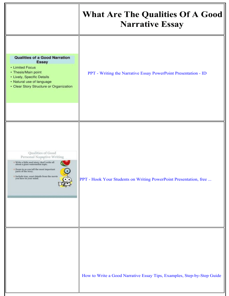 Qualities of a Good Narrative Essay: Tips & Examples