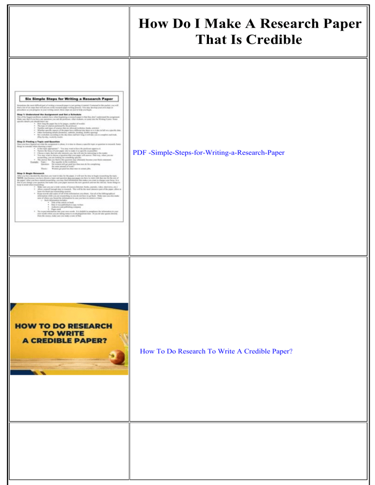 How to Write a Credible Research Paper: A Guide