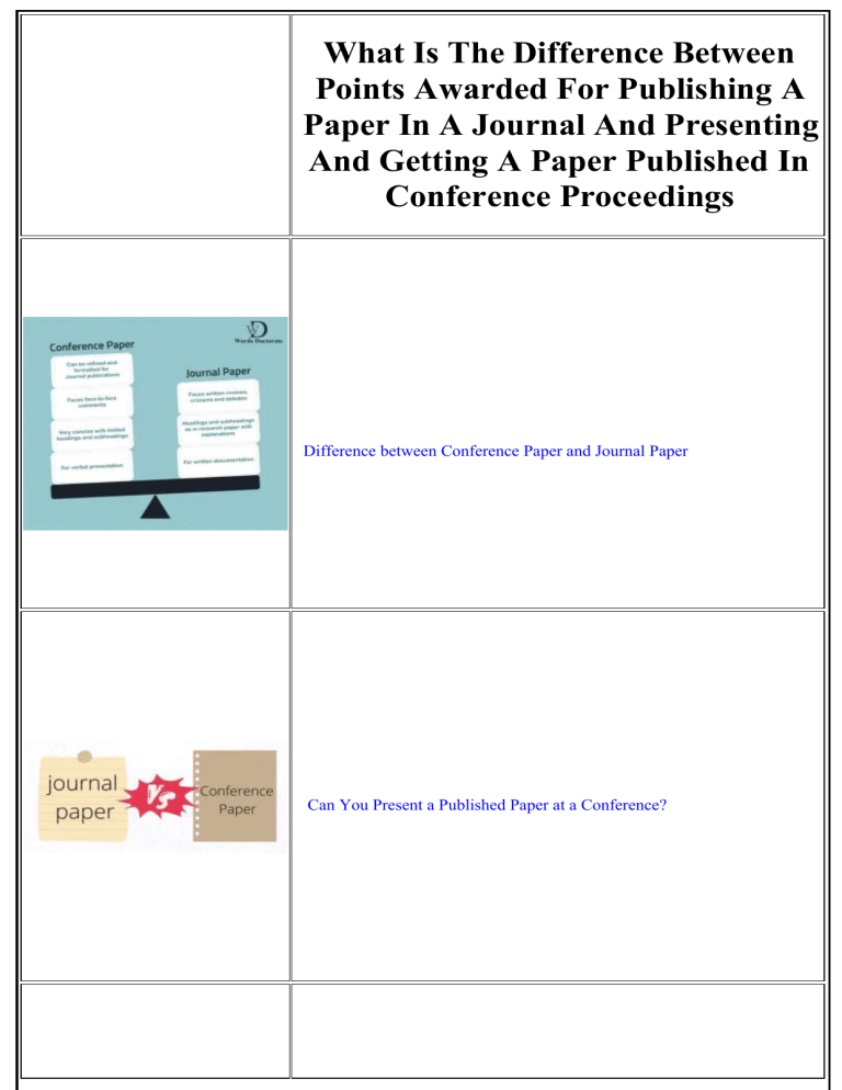 Journal vs. Conference Paper: Publishing Differences
