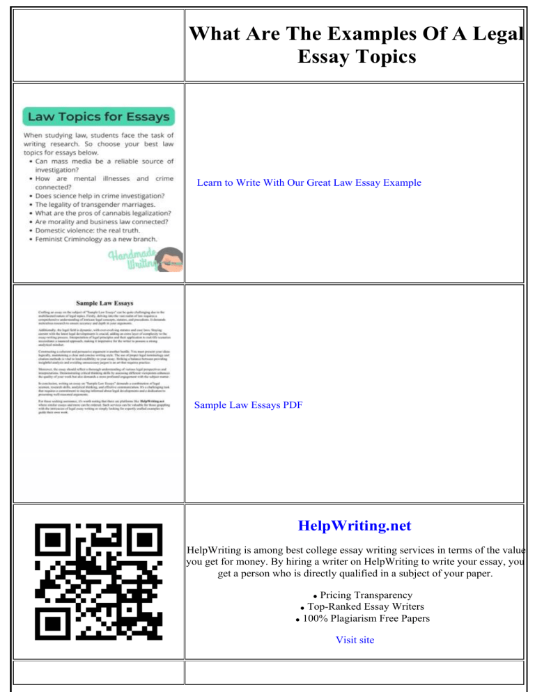Legal Essay Topics & Examples for Students