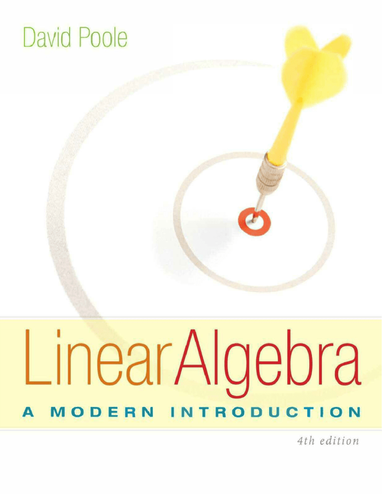 Linear Algebra: A Modern Introduction 4th Edition - David Poole