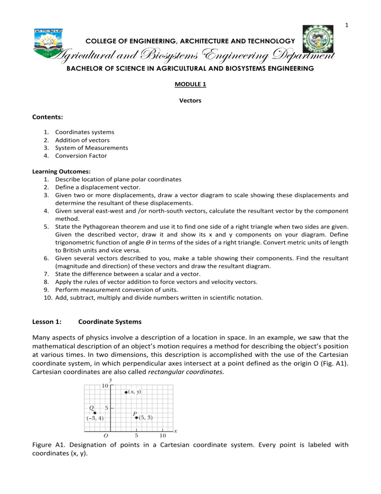 Vectors Module 1: Coordinate Systems & Vector Addition for Engineering