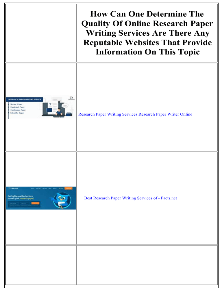 Online Research Paper Writing Services: Quality & Reputable Sites