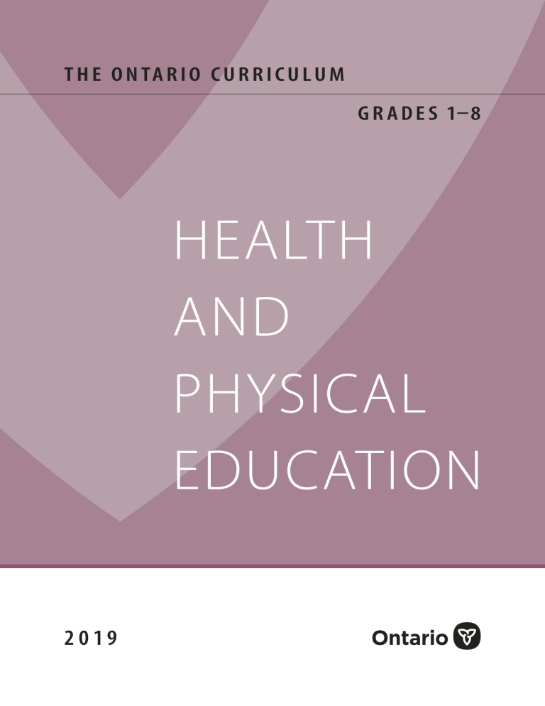 Ontario Health & Physical Education Curriculum Grades 1-8