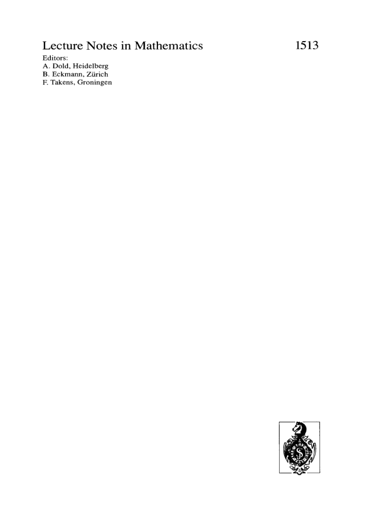 Dynamics in One Dimension: Lecture Notes in Mathematics 1513