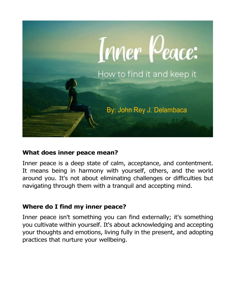 Cultivating Inner Peace: Mindfulness & Inspiration