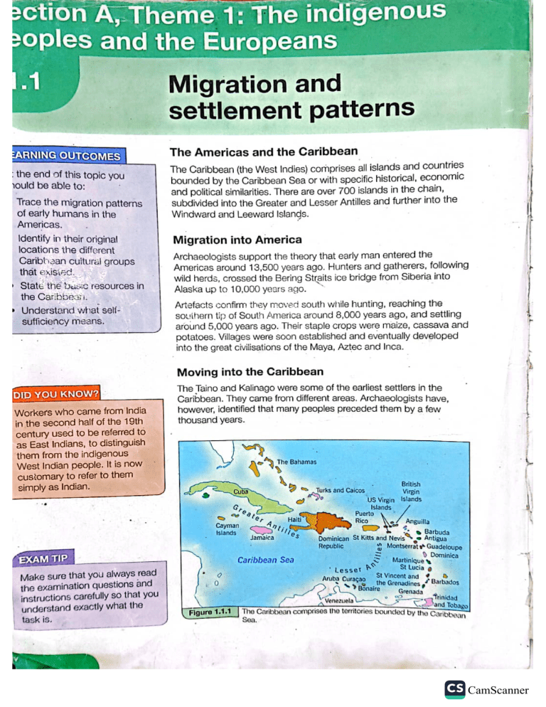 Indigenous Peoples: Migration & Settlement in the Americas & Caribbean