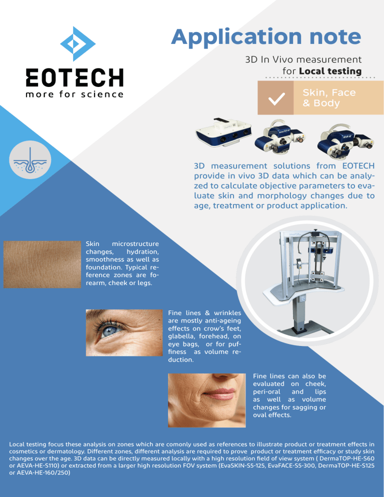3D Skin Measurement: In Vivo Local Testing Application Note