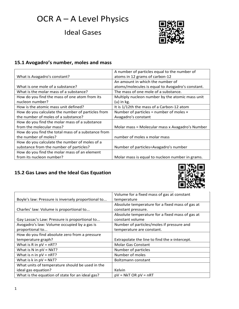 Ideal Gases: A-Level Physics Study Guide