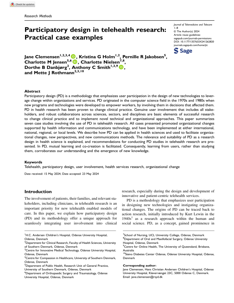 Participatory Design in Telehealth Research: Case Examples & Methods