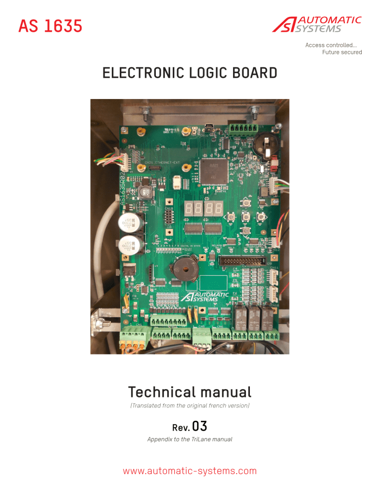 AS1635 Electronic Logic Board Technical Manual