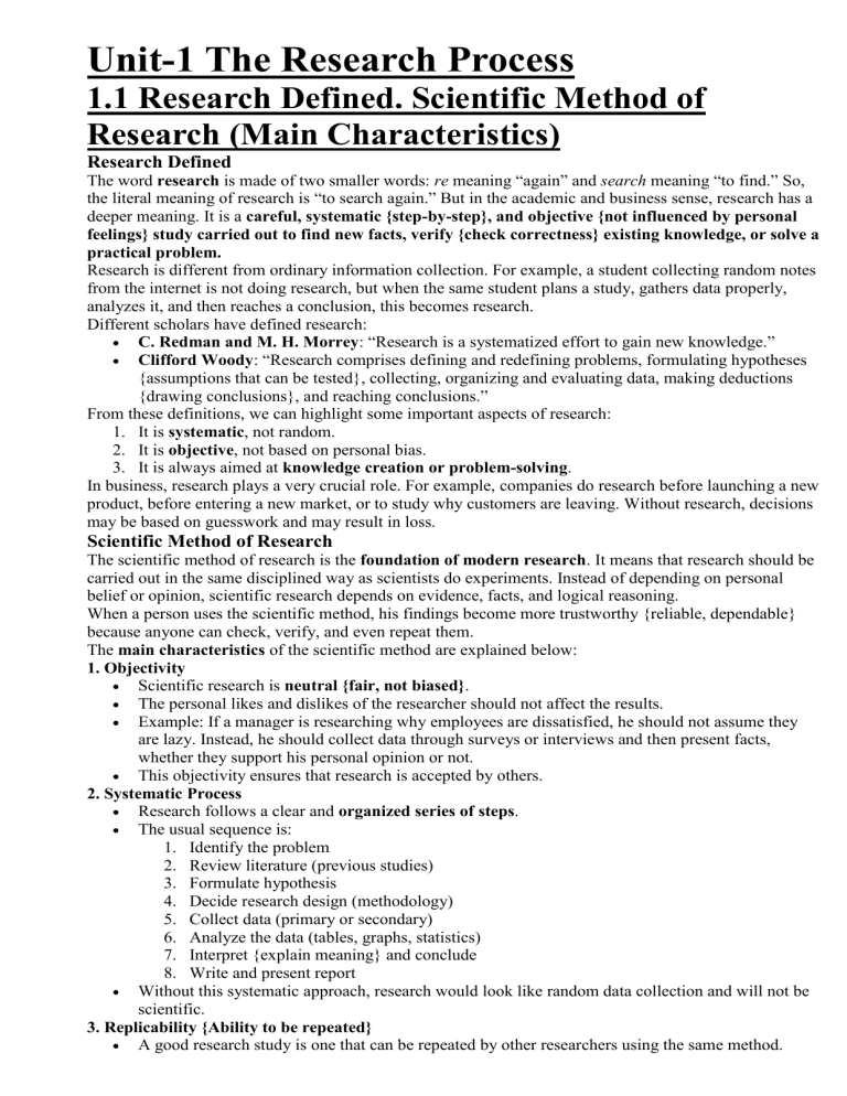 The Research Process: Scientific Method & Theory Relationship