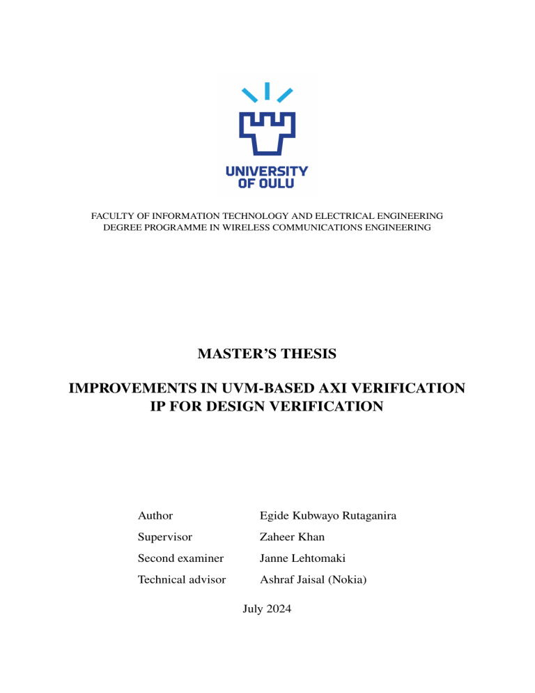 UVM-Based AXI Verification IP Improvements for Design Verification