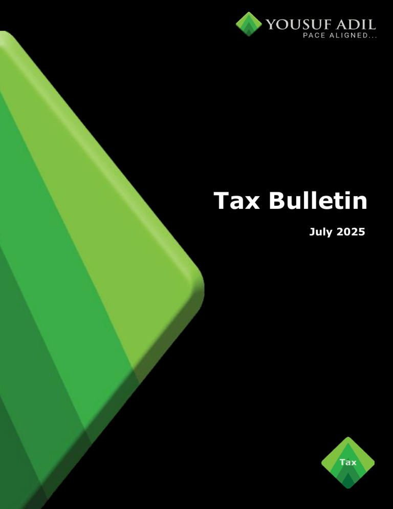 Tax Bulletin July 2025: Income, Sales, Services Tax Updates Pakistan