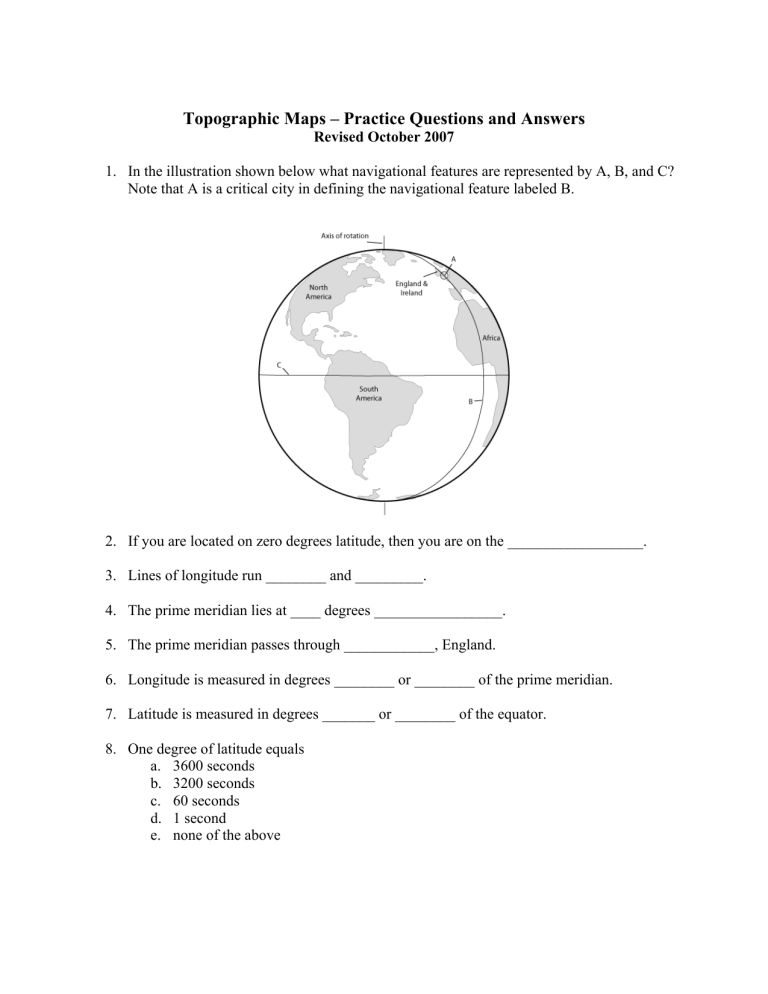 Topographic Maps Practice Questions & Answers - Earth Science