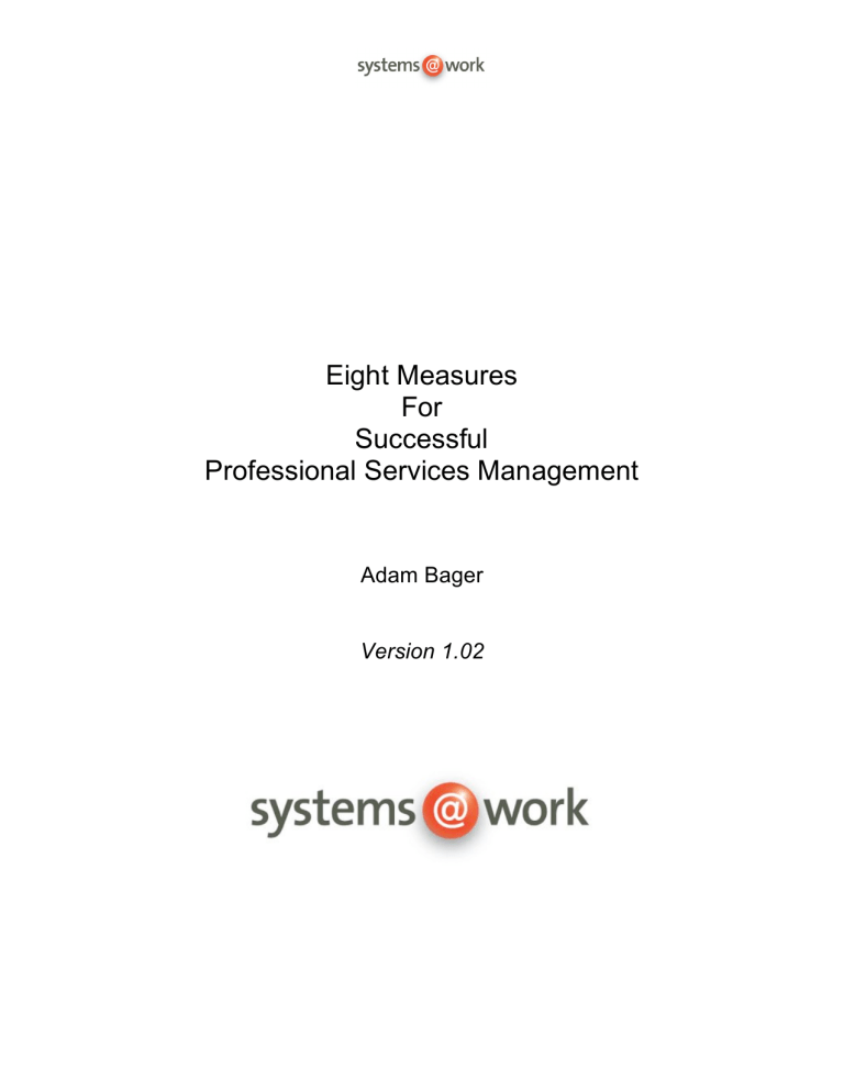 Successful Professional Services Management: 8 Key Measures