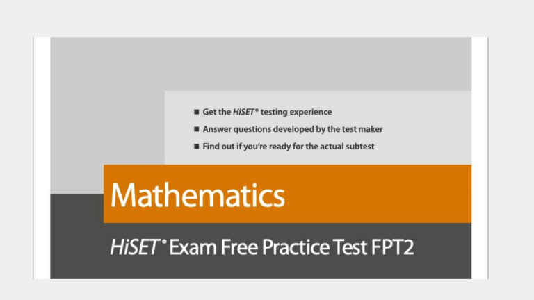 HiSET Math Practice Test - Free Exam Prep
