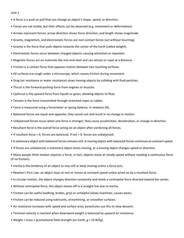 Physics & Astronomy Study Guide: Forces, Energy, Motion, Space