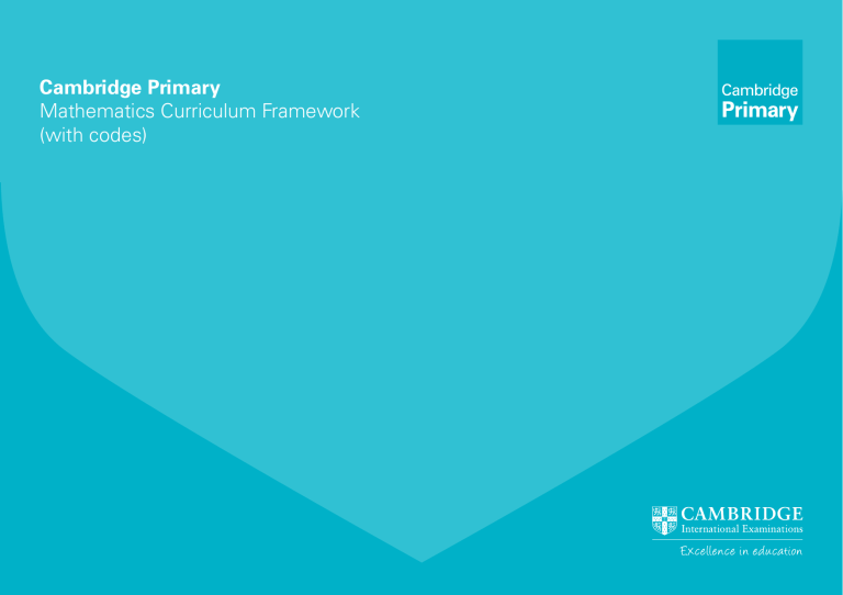 Cambridge Primary Mathematics Curriculum Framework (with codes)