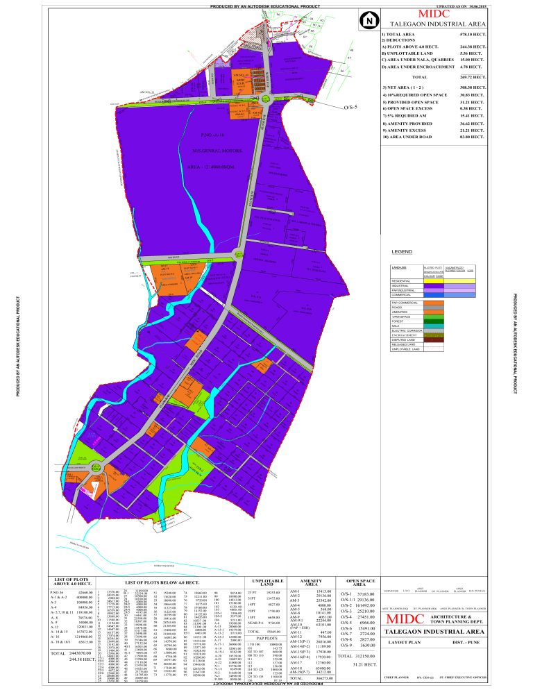 Talegaon Industrial Area Layout Plan - MIDC Land Use 2015